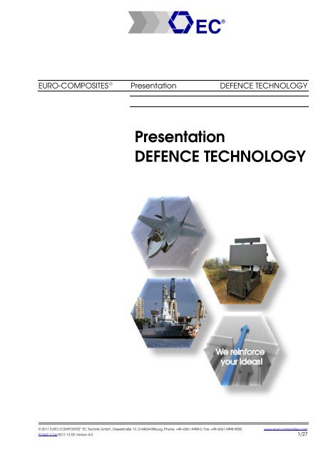 Presentation DEFENCE TECHNOLOGY - Euro-Composites