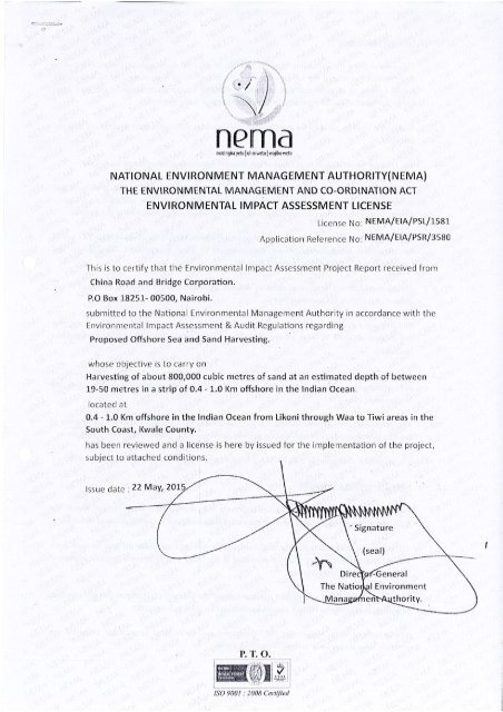 SAND HERVESTING LICENSE-NEMA Kenya May 2015.pdf