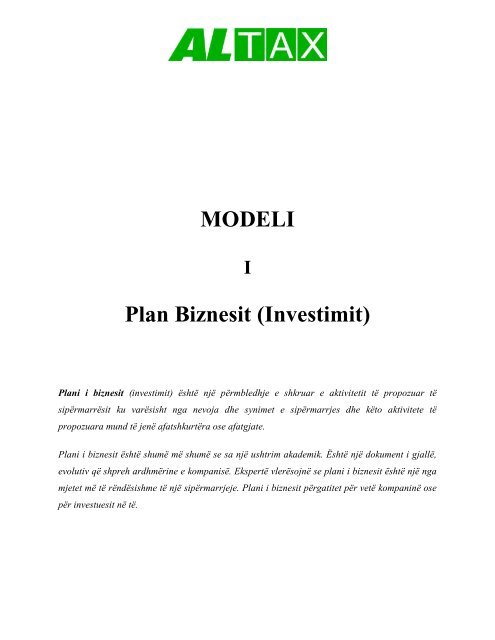 Si te bejme nje Plan Biznesi?