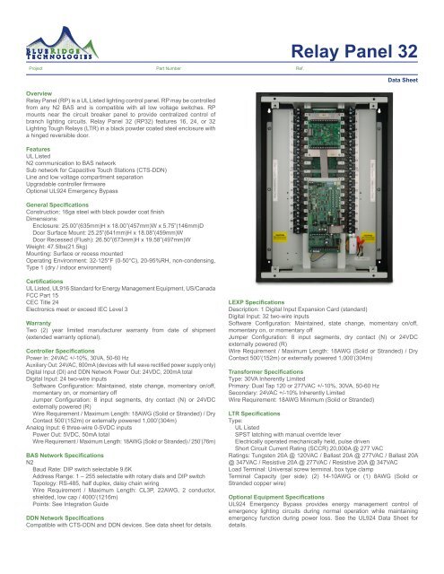Relay Panel 32 - Blue Ridge Technologies