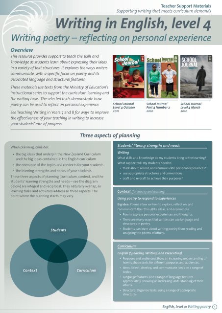 Writing in English, level 4 - Literacy Online