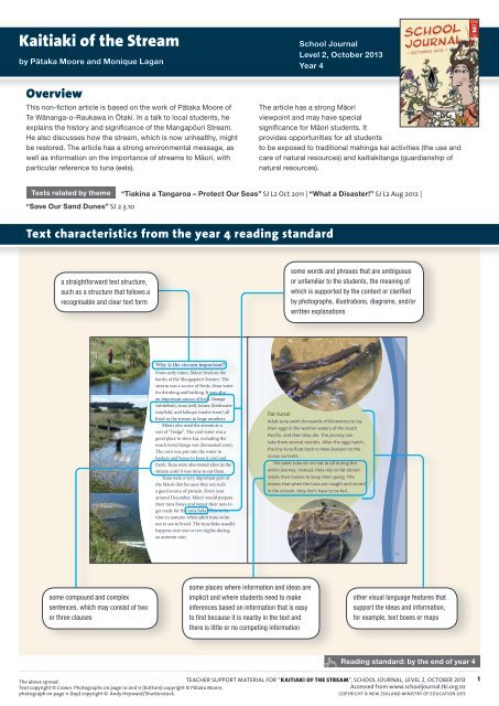 L2 October - Kaitiaki of the Stream (PDF 1MB) - Literacy Online