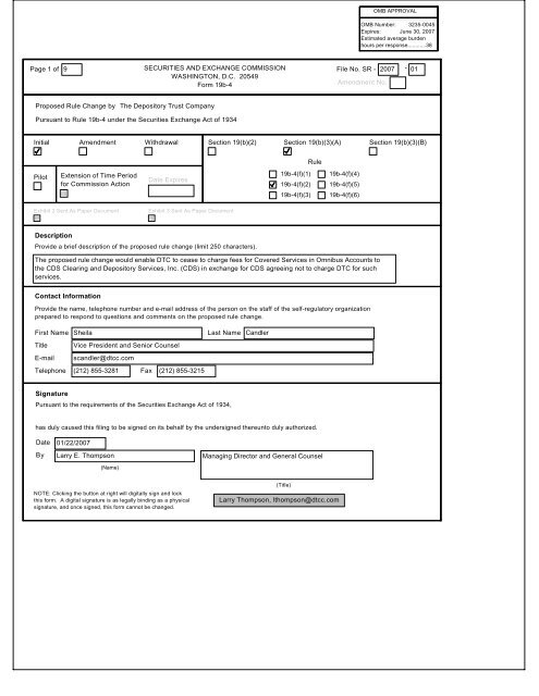 Form 19b-4 - DTCC.com