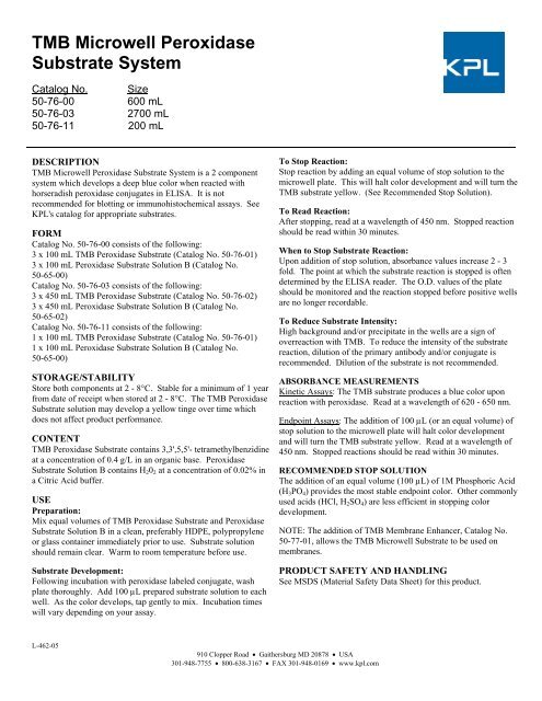 TMB Microwell Peroxidase Substrate System