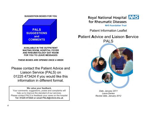 WHAT IS PALS? - Royal National Hospital for Rheumatic Diseases
