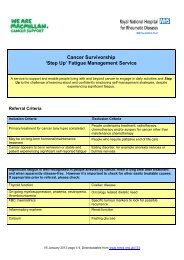 Macmillan Step Up Service Self Referral Form