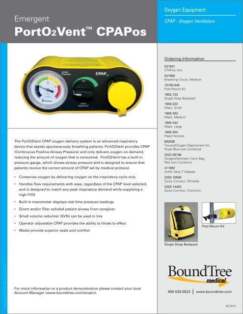 PortO2Ventâ ¢ CPAPos - Bound Tree Medical