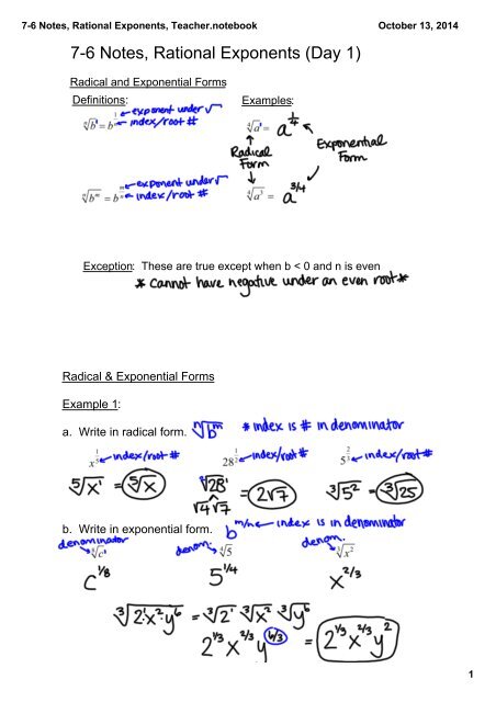 7-6 Notes, Rational Exponents, Teacher.notebook