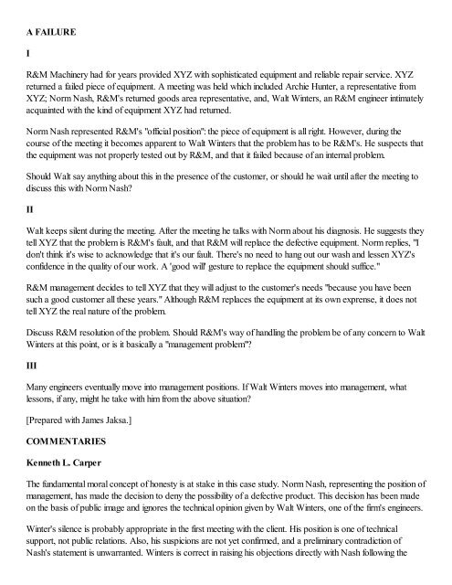 Failure - Engineering Ethics