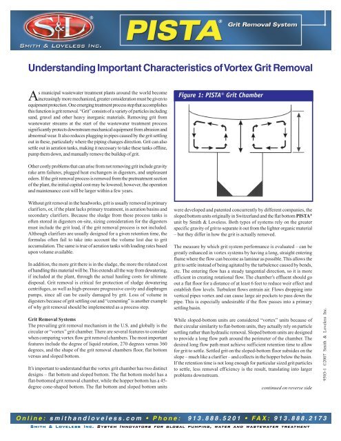Understanding Important Characteristics of Vortex Grit Removal