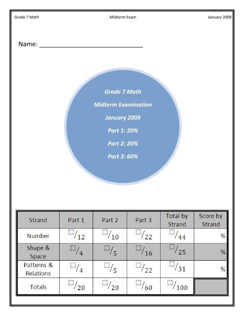 Midterm Exam January 2009 Grade 7 math WNCP.pdf Midterm Exam January 2009 Grade 7 math WNCP.pdf