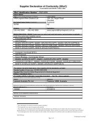 Supplier Declaration of Conformity (SDoC) - HPM