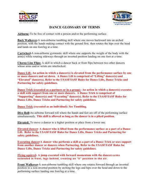 dance glossary of terms