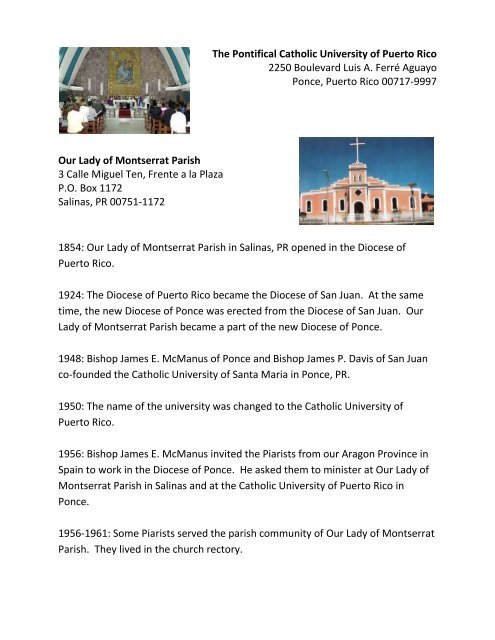 Ponce and Salinas - The Piarist Fathers