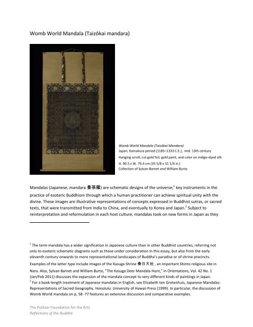 Womb World Mandala (TaizÅ kai mandara) - Reflections of the Buddha