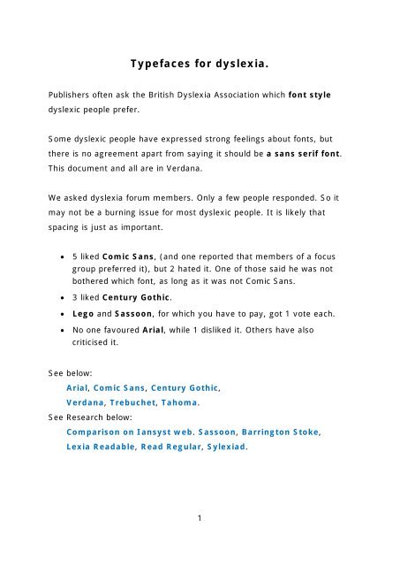 comic sans helps dyslexia