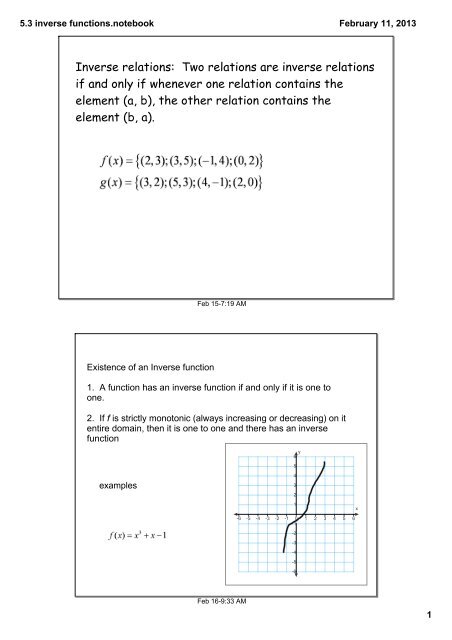 5.3 inverse functions.notebook - Math With Mrs. Bobbitt