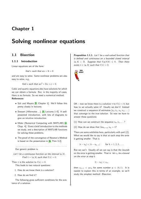 Solving nonlinear equations Solving nonlinear equations