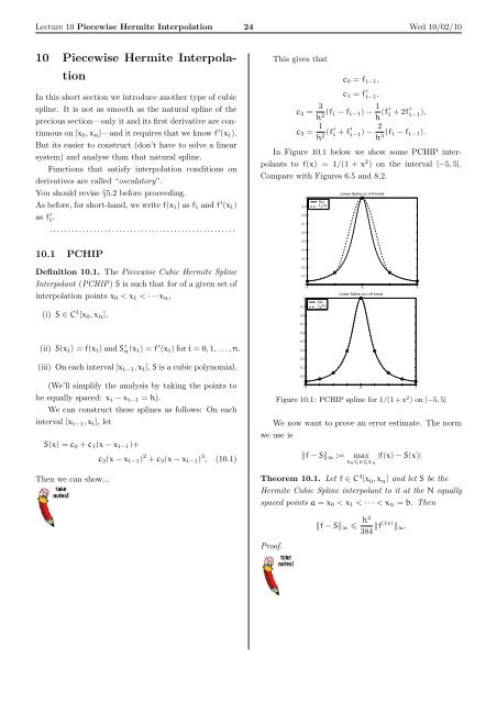 Piecewise Hermite Interpolation