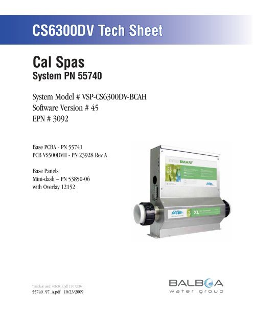 6300 Tech Sheet.pdf - Cal Spas