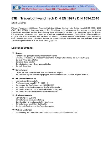 83B Trägerbohlwand EC7