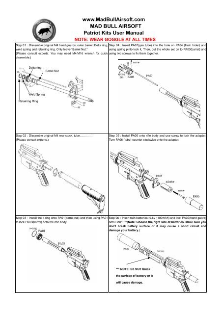 Airsoft M4 Diagram