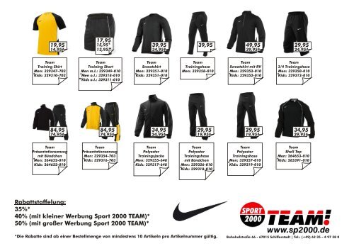 50% (mit groÃ er Werbung Sport 2000 TEAM)