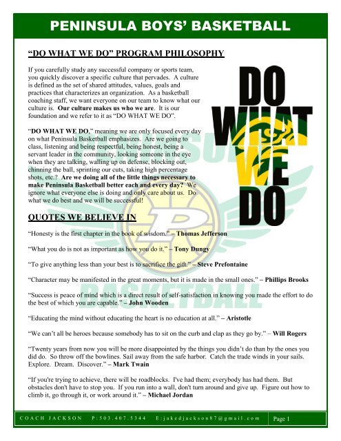 PENINSULA BOYS' BASKETBALL - Peninsula Hoops
