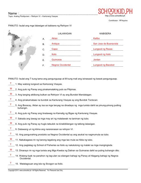 Rehiyon VII - Gitnang Visayas - RFA - 1 - Schoolkid.Ph