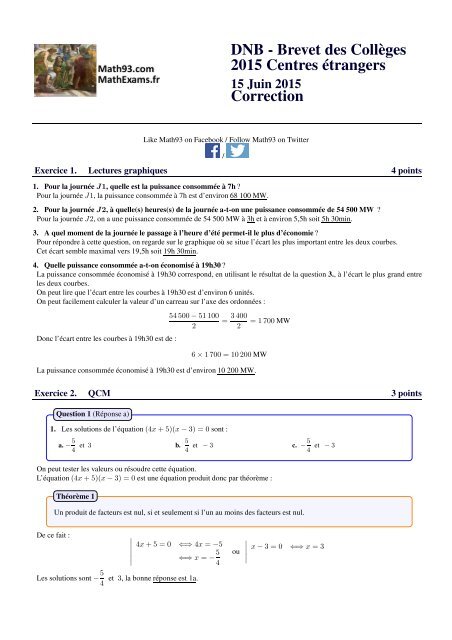bac maths centre etranger 2015
