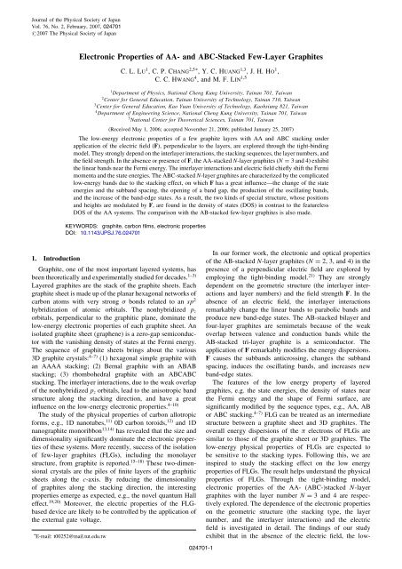 Electronic Properties of AA- and ABC-Stacked Few-Layer Graphites