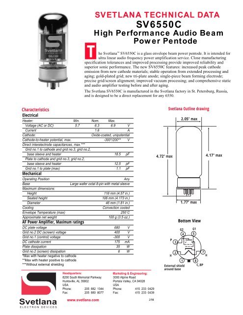 Svetlana - Frank's electron Tube Data sheets
