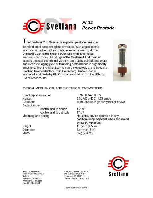 EL34 Power Pentode - Dr. Tube