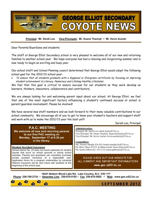 September 2012.pub - George Elliot Secondary