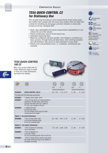 TESA QUICK-CONTROL C2 for Stationary Use - Measuring Tools ...