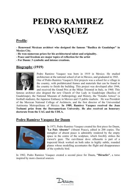 Pedro Ramirez Vasquez for Daum - Beau Trading