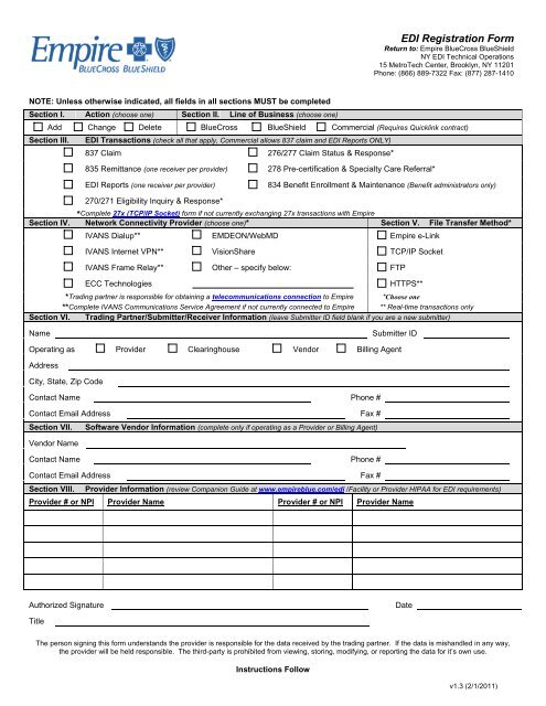 EDI Registration Form