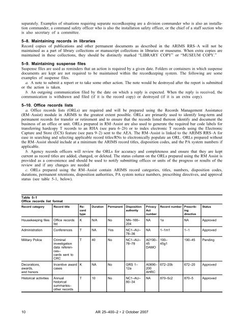 separately. Examples of s