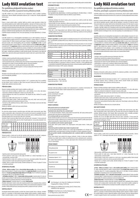 Lady MAX ovulation test Lady MAX ovulation test - Dr. Max LÃ©kÃ¡rna