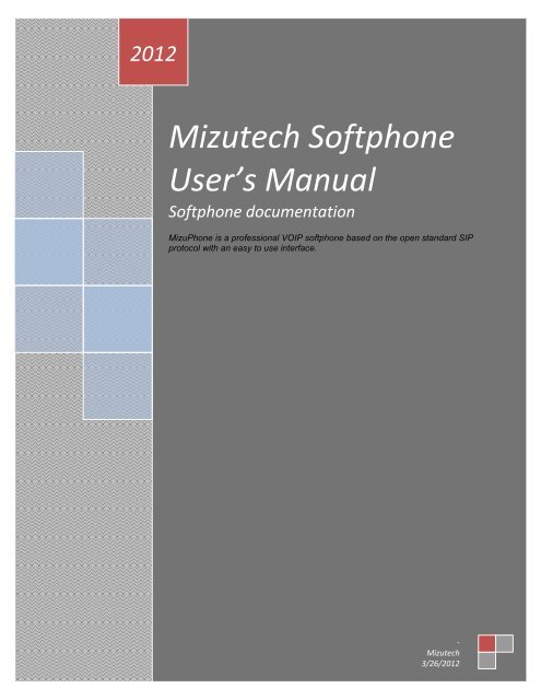 User guide - Mizu Voip