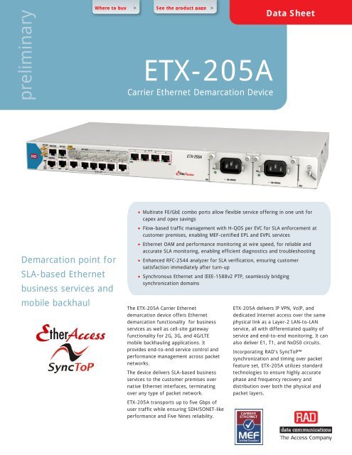 ETX-205A - Connect Data