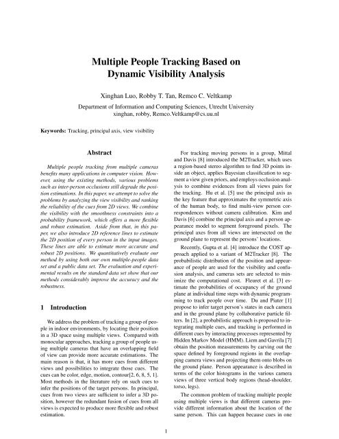 Multiple People Tracking Based on Dynamic Visibility Analysis - ASCI
