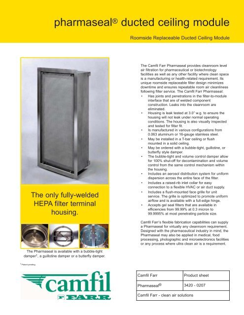 pharmaseal ducted ceiling module - TFC Filtrex