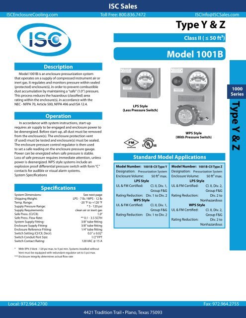 Type Y & Z Typ e Y & Z - ISC Enclosure Cooling