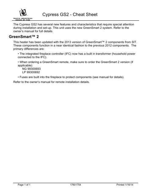 Cypress GS2 - Cheat Sheet - Avalon