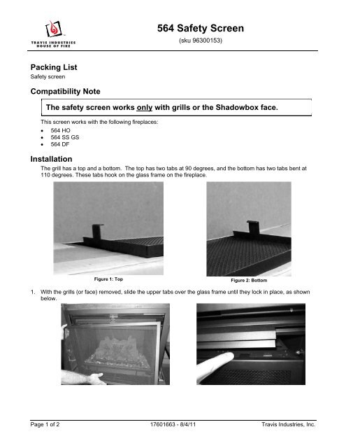 564 Safety Screen - Avalon Fire Styles