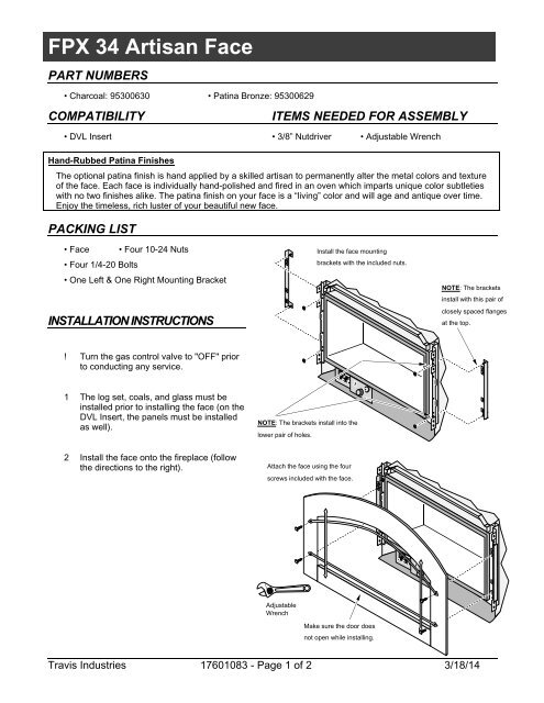 FPX 34 Artisan Face - Fireplaces