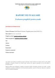 Model raport de evaluare psihologica