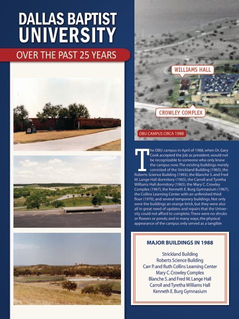 Campus Changes over 25 Years - Dallas Baptist University