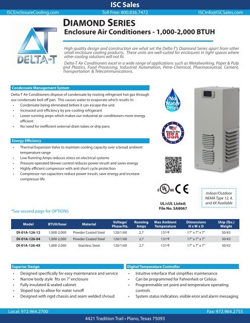 DIAMOND SERIES - ISC Enclosure Cooling